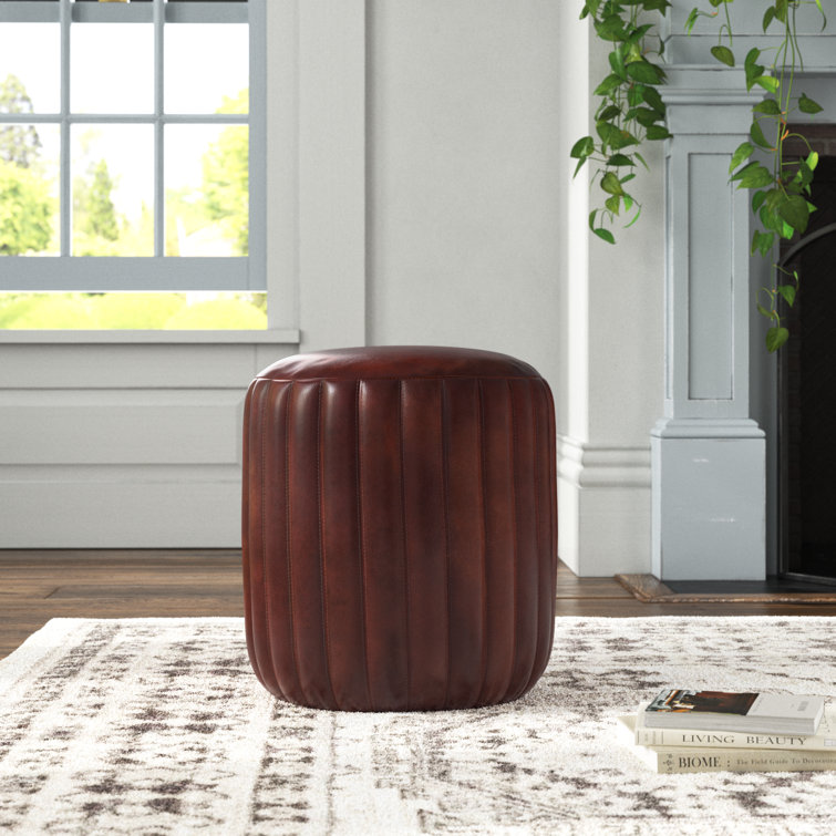 Ishti Leather Pouf Reviews Birch Lane